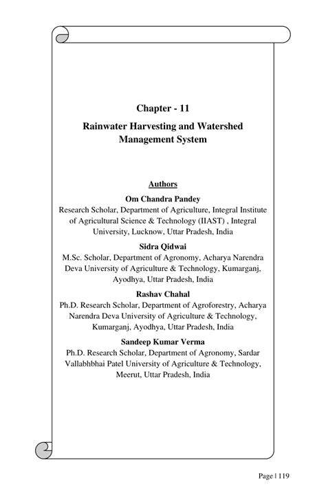 Pdf Chapter 11 Rainwater Harvesting And Watershed Management System