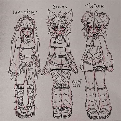 Gumdess Characters Sevimli Anime çocukları Şirin çizim Sketchbook