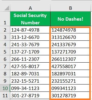 Remove Dashes In Excel