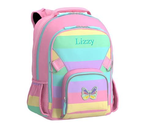 Fairfax Pastel Pink Rainbow Stripe Backpack Striped Backpack Girl