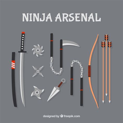 Ninja Weapons Collection Free Vector
