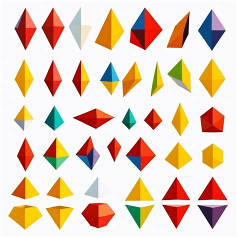 Rhomboid Vector Set White Background Isolated Premium Ai Generated Image