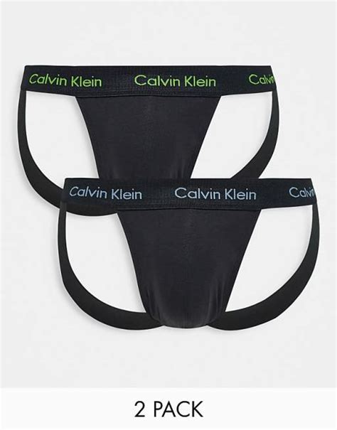 Calvin Klein Set Van 2 Jockstraps In Zwart Asos