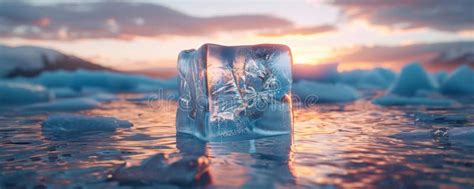 A Melting Ice Cube As A Metaphor For The Disappearing Glaciers And