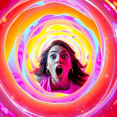 woman in the wormhole premium ai generated image