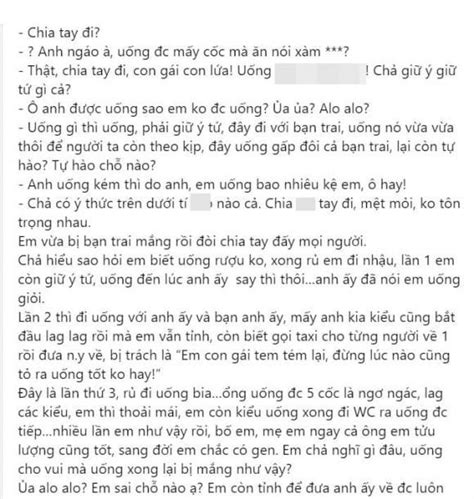 Cùng Uống Rượu Bạn Trai Say Còn Mình Vẫn Tỉnh Bơ Cô Gái Bị đòi Chia