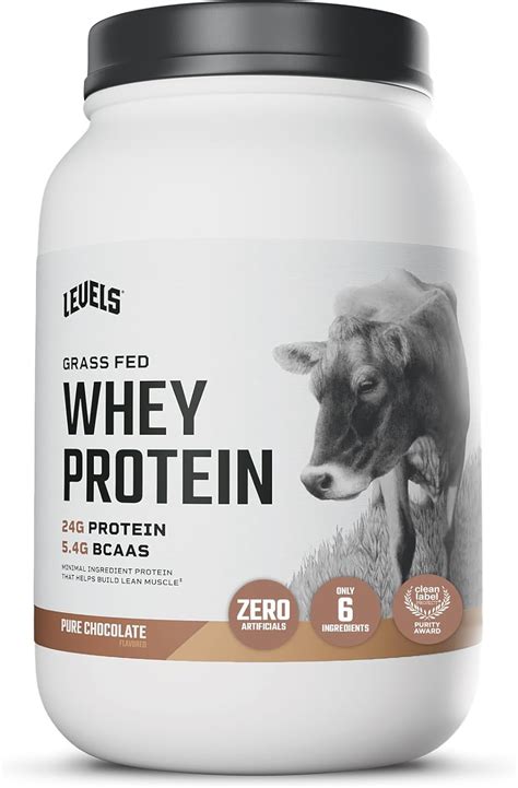 Levels Grass Fed Whey Protein Powder No Artificials 24g