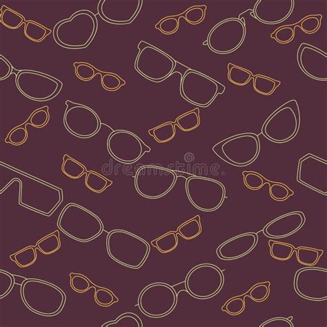 Vector Colorful On White Glasses Accessories Seamless Pattern Stock