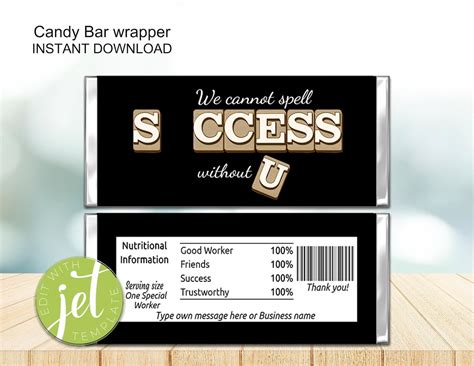 Editable Appreciation Candy Bar Wrappers Employee Candy Wrapper Good
