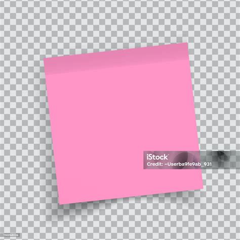 분홍색 스티커 종이입니다 말린 모서리가 있는 용지를 참고 하십시오 투명 한 배경에 고립 된 벡터 끈적거리는에 대한 스톡 벡터 아트 및 기타 이미지 Istock