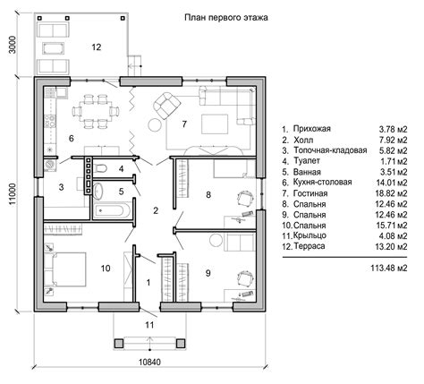 Проект одноэтажного дома 100 м2 Новация 8