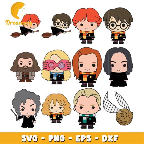 Harry Potter Chibi Characters Bundle Svg Harry Potter Cast Svg
