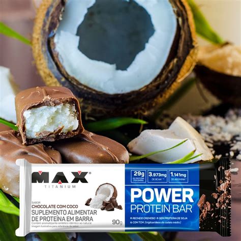Max Titanium Power Protein Barra Chocolate C Coco 90g