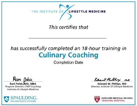 Chef Coaching Certificate Training Harvard Lifestyle Medicine