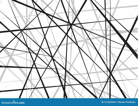 Random Chaotic Lines Abstract Geometric Patternvector Background Stock