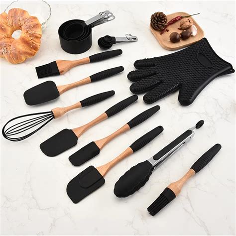 Conjunto De Utens Lios De Cozinha De Silicone Esp Tula Antiaderente
