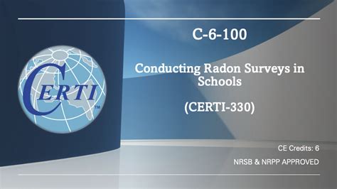 Radon Continuing Education Certi Radon Training Programs