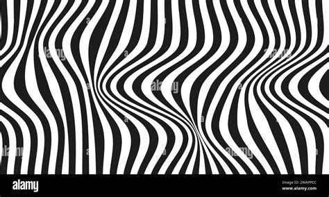 Op Art Wave Seamless Pattern Stripe Lines Monochrome Waves Optical