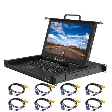8 Port 1u Vga Rack Mount Kvm Console 15 6 Fhd 1920x1080 60hz Server Rack Kvm Short