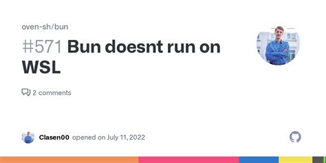 Bun Doesnt Run On Wsl · Issue 571 · Oven Shbun · Github