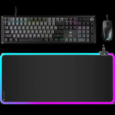 Corsair RGB Collection K Core Keyboard M Wired Gaming Mouse And MM RGB Mousepad