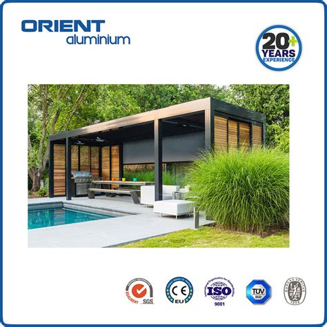 OEM Outdoor Pergola Waterproof Louver Roof System Garden Bioclimatic