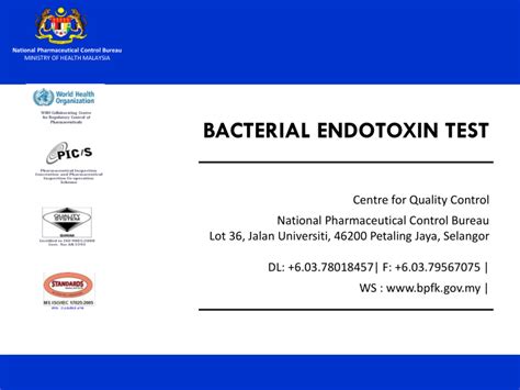 [ppt] Bacterial Endotoxin Test Centre For Quality Control National