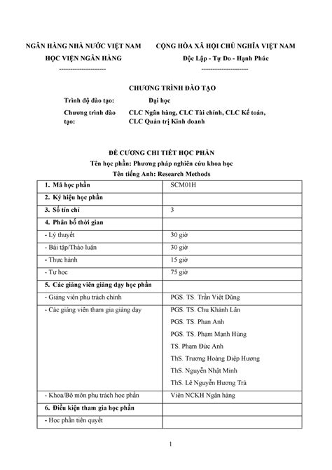 SCM01H Phuong phap nghien cuu khoa hoc chuẩn hóa 2024 NGÂN HÀNG NHÀ