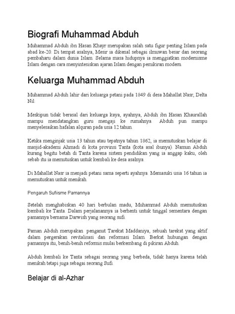 Biografi Muhammad Abduh Docx Xi Mia 3 Pdf