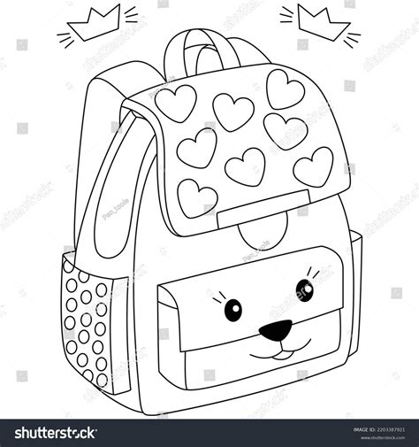 School Bag Coloring Page Over 2022 Royalty Free Licensable Stock