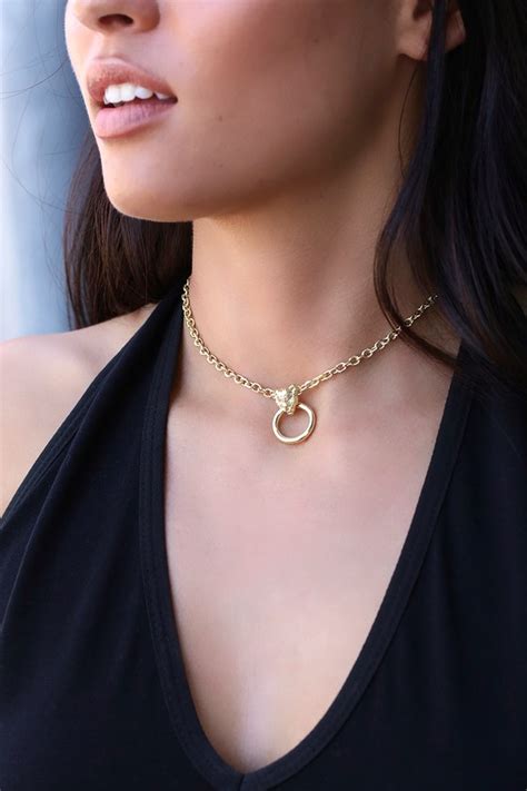 Cute Gold Necklace Choker Necklace Jungle Cat Necklace Lulus