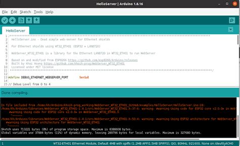 WT32 ETH01 Board Not Working With Arduino IDE 2 0 IDE 1 X Arduino Forum