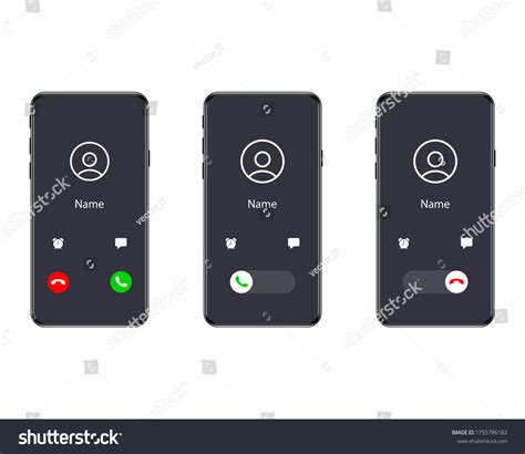 Mobile Call Screen Template Call Screensmartphone Stock Vector Royalty