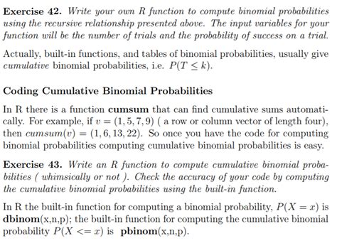 Solved Exercise Write Your Own R Function To Compute Chegg
