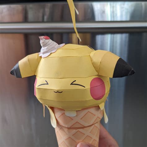 Ice Cream Pikachu Papercraft By Amber2002161 R Deviantart