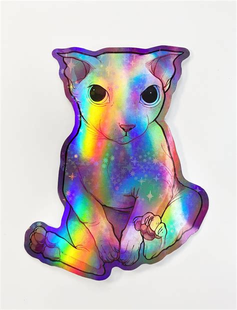 Bingus My Beloved Sphynx Cat Handmade Sparkle Holographic Etsy Uk