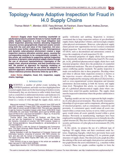 topology aware adaptive inspection for fraud in i4 0 supply chains pdf