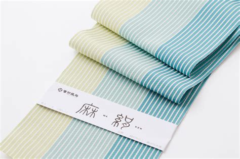 【楽天市場】ゆかた帯 絹麻 半幅帯 西村織物 博多帯 ピンク ブルー 縞 博多織 浴衣帯 日本製 夏用 帯 細帯 四寸帯 夏物 着物 盛夏
