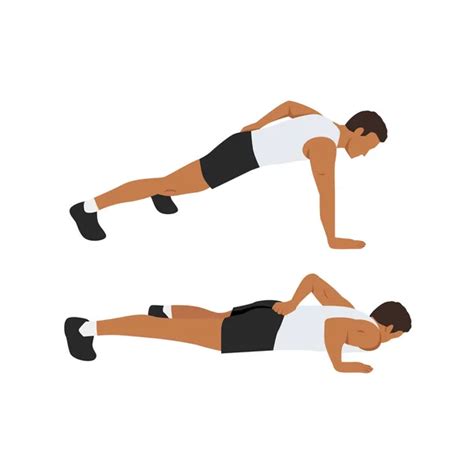 Man Doing Jump Squat Exercise Flat Vector Illustration Isolated White
