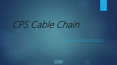 Cps Cable Chain Pptx Needlework Arts And Crafts