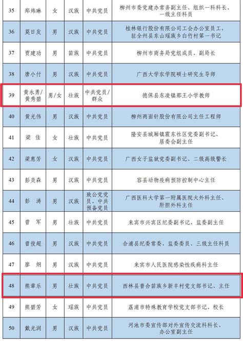 关于2023年度广西勤廉先进个人 拟表彰人选的公示 百色纪检监察网 bsjw gov cn