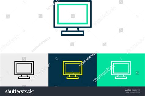 Computer Monitor Line Art Icon Vector Stock Vector Royalty Free Shutterstock