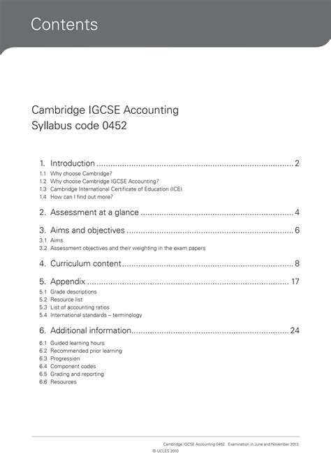 SOLUTION Cambridge Igcse Accounting Syllabus Code 0452 For Pdfdrive