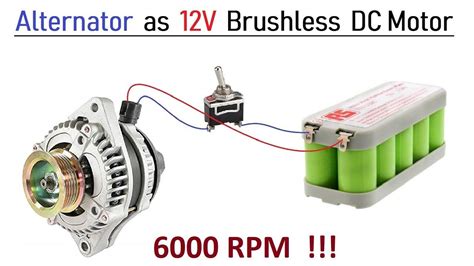 12v 120 Amps Car Alternator Converted To Dc Motor With High Torque