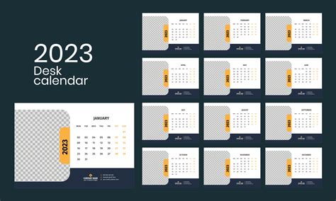 Plantilla De Calendario De Escritorio 2023 13345294 Vector En Vecteezy
