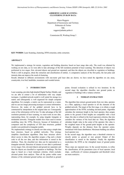 Pdf Airborne Laser Scanning Clustering In Raw Data