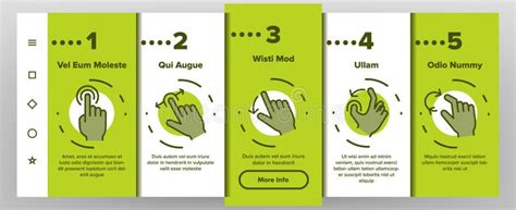 color swipe gesture touches vector onboarding stock vector