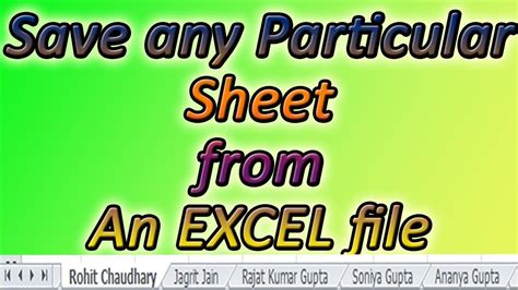 Excel Save Worksheet As New File