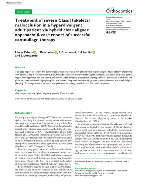 Pdf Treatment Of Severe Class Ii Skeletal Malocclusion In A