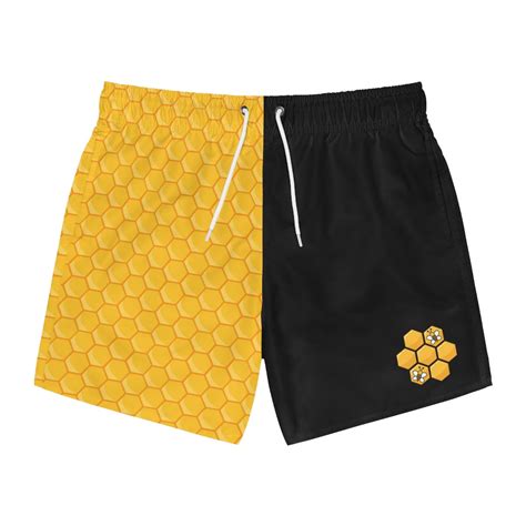 Honeycomb Swim Trunks With Honeybees Etsy